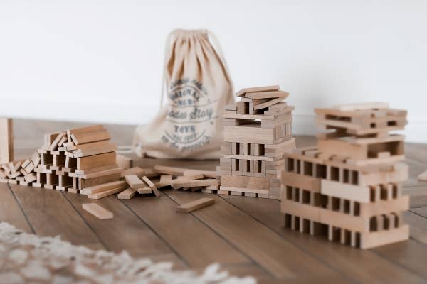 Architectural blocks in sack - 100 pcs – Wooden Story